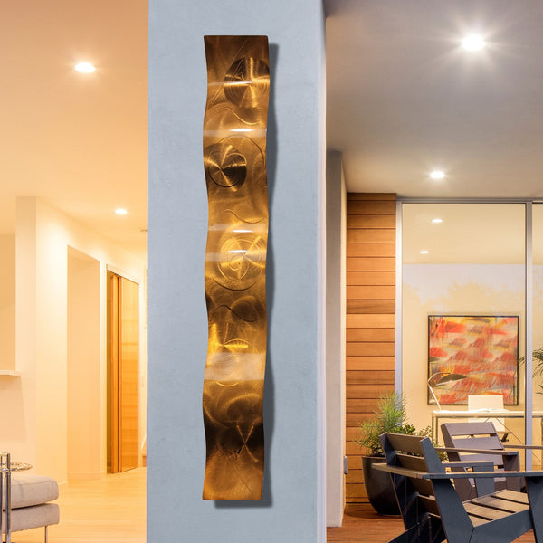 Copper Abstract Metal Sculpture Wall Accent by Jon Allen 46.5" x 6 ...
