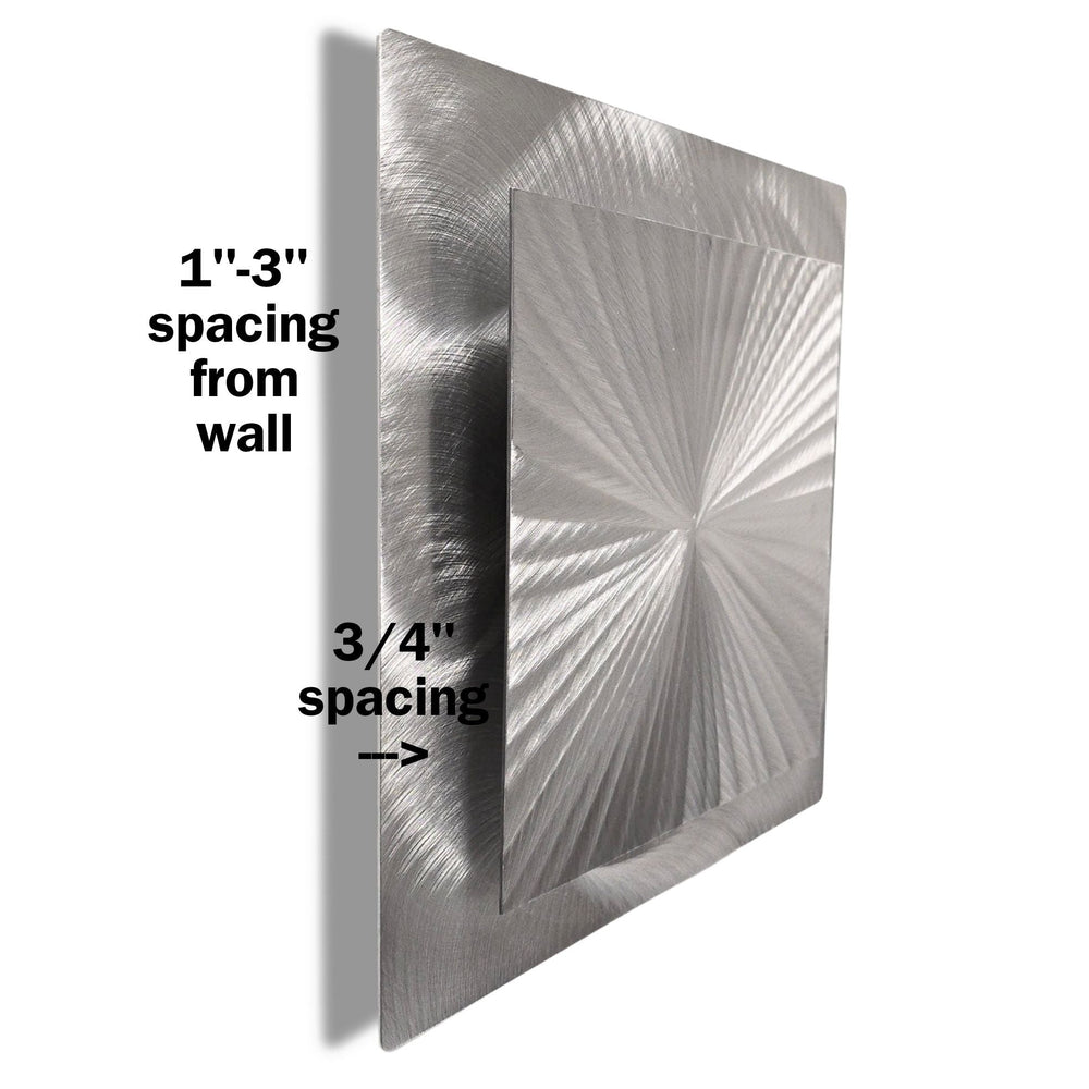 Teal & Silver Abstract Metal Wall Art Accents by Jon Allen12" x 12" - 4 ...