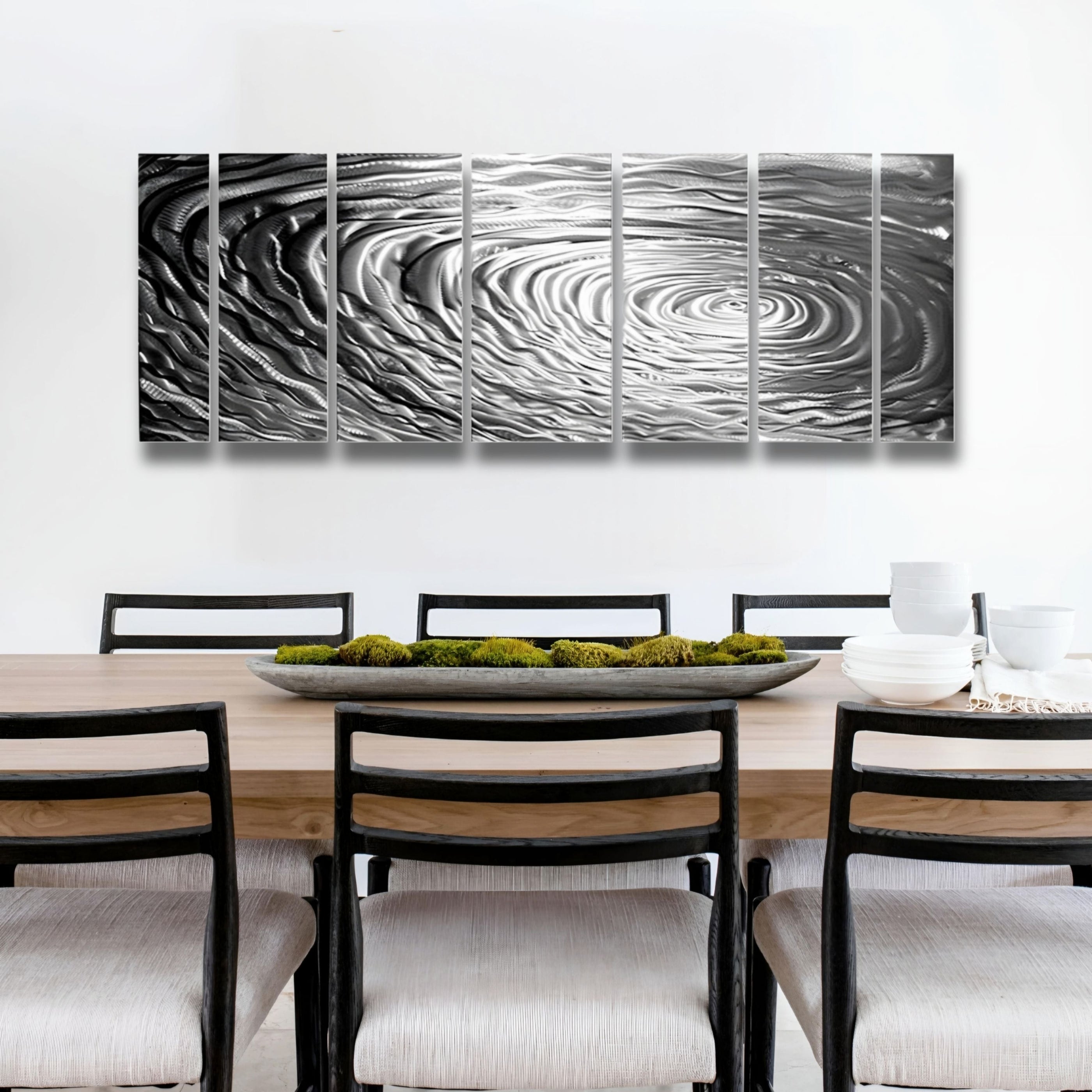 Silver Abstract Metal Wall Art Panels Jon Allen Indoor/Outdoor Decor ...
