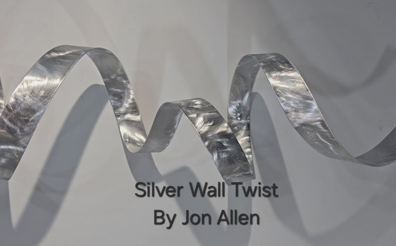Silver Modern Metal Wall Sculpture Accent by Jon Allen 44" x 10 ...