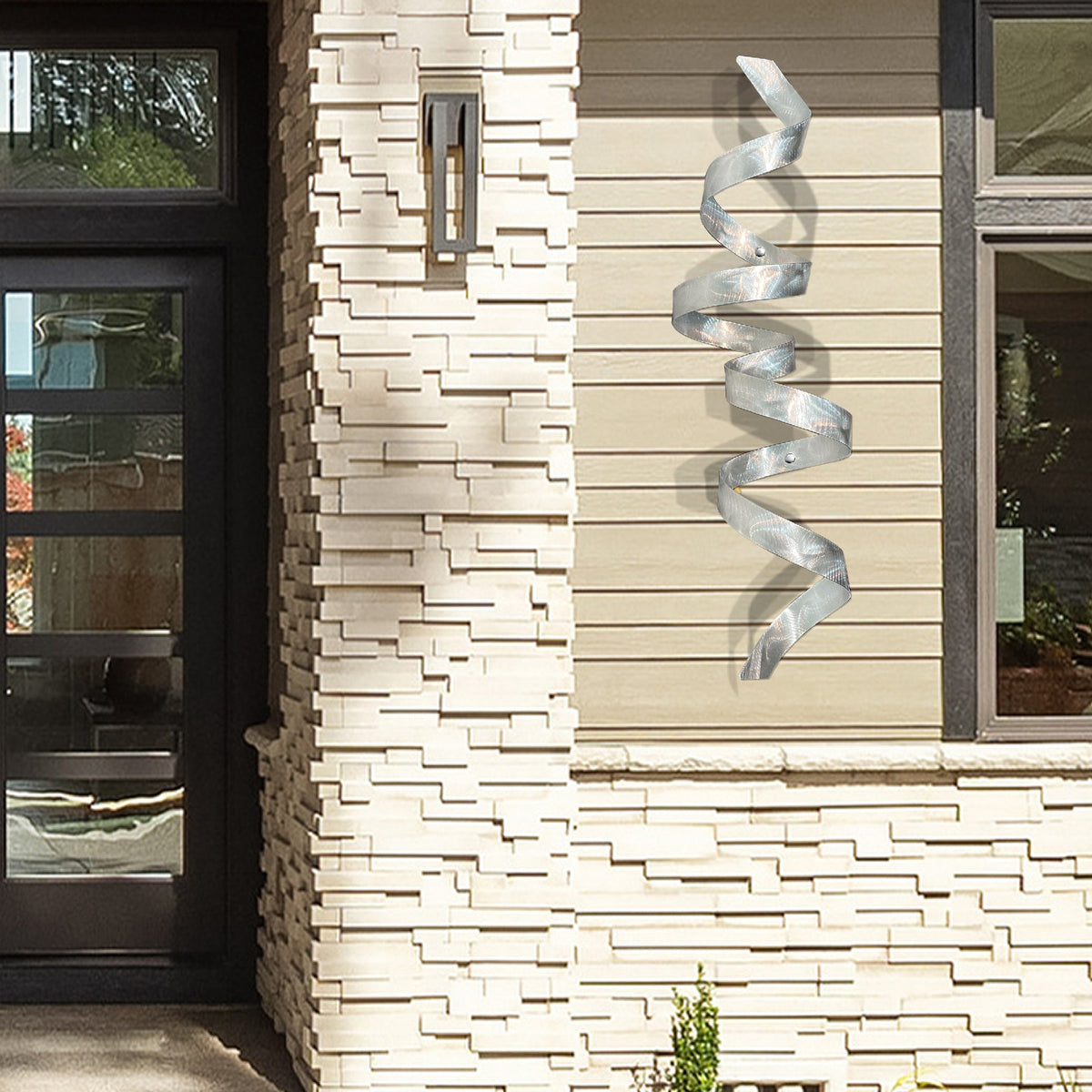 Silver Modern Metal Wall Sculpture Accent by Jon Allen 44" x 10 ...