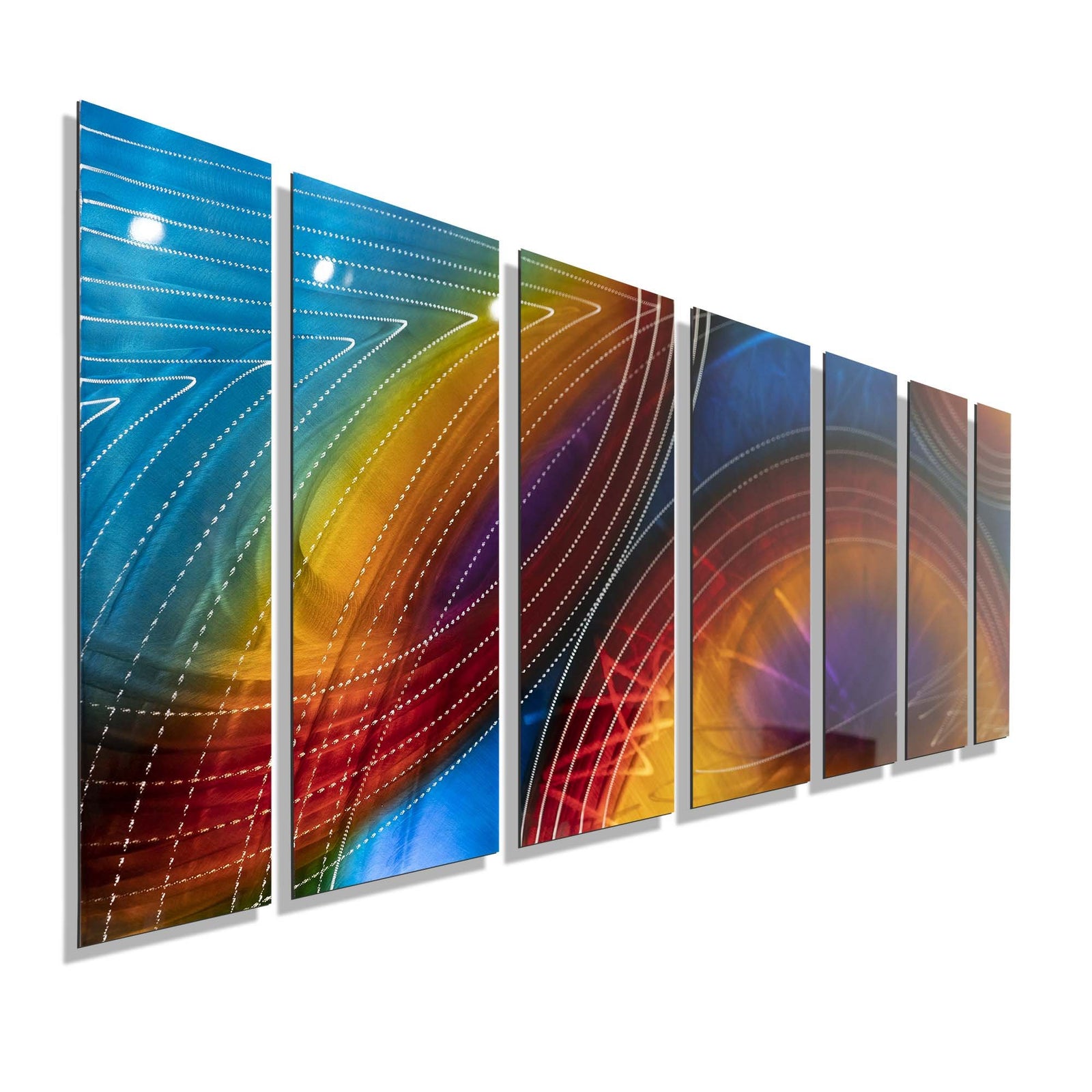 Large Rainbow Multicolor Modern Abstract Painting Metal Wall Art by Jon ...