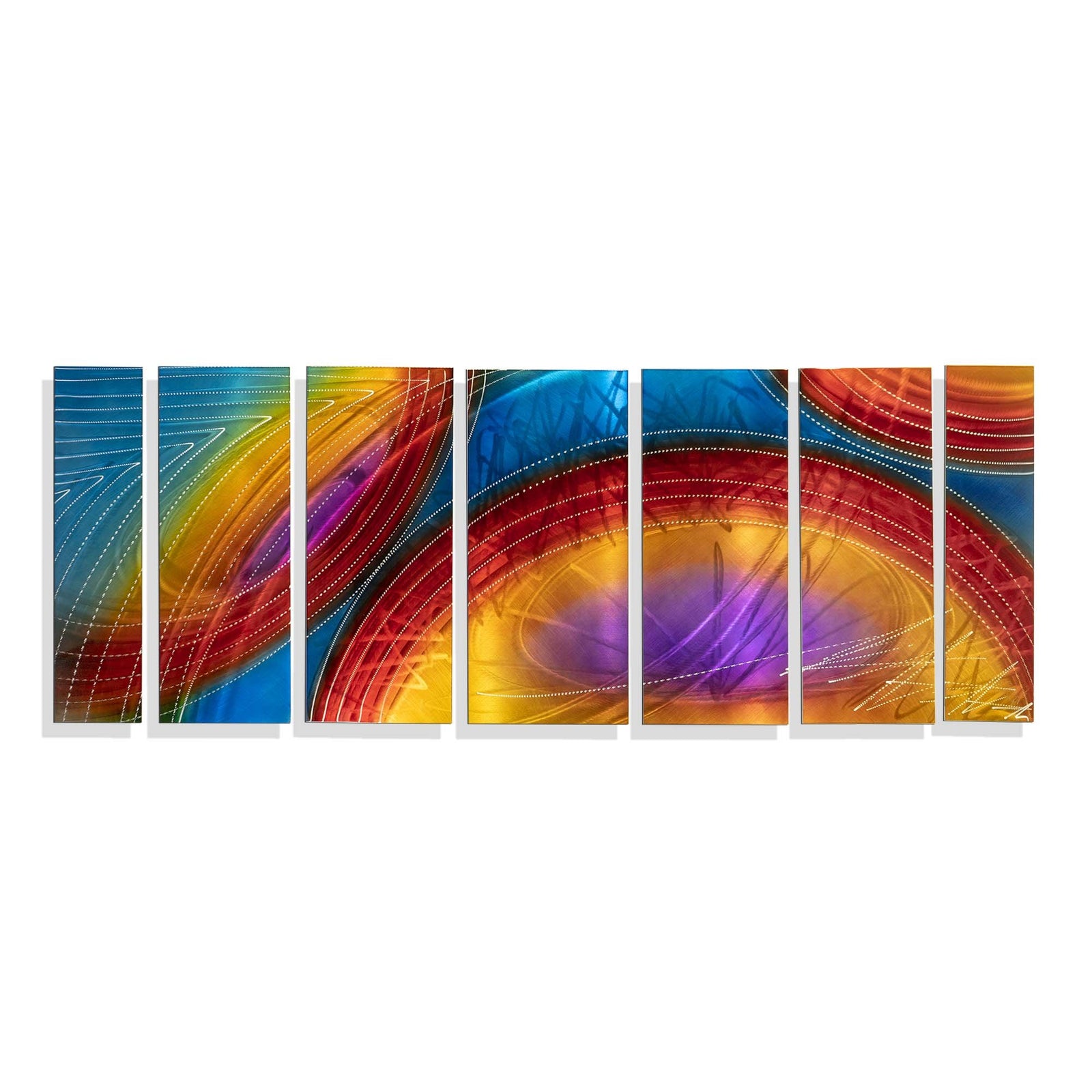Large Rainbow Multicolor Modern Abstract Painting Metal Wall Art by Jon ...
