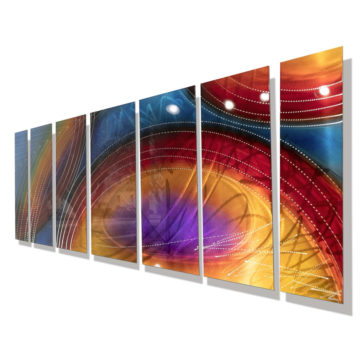 Large Rainbow Multicolor Modern Abstract Painting Metal Wall Art by Jon ...
