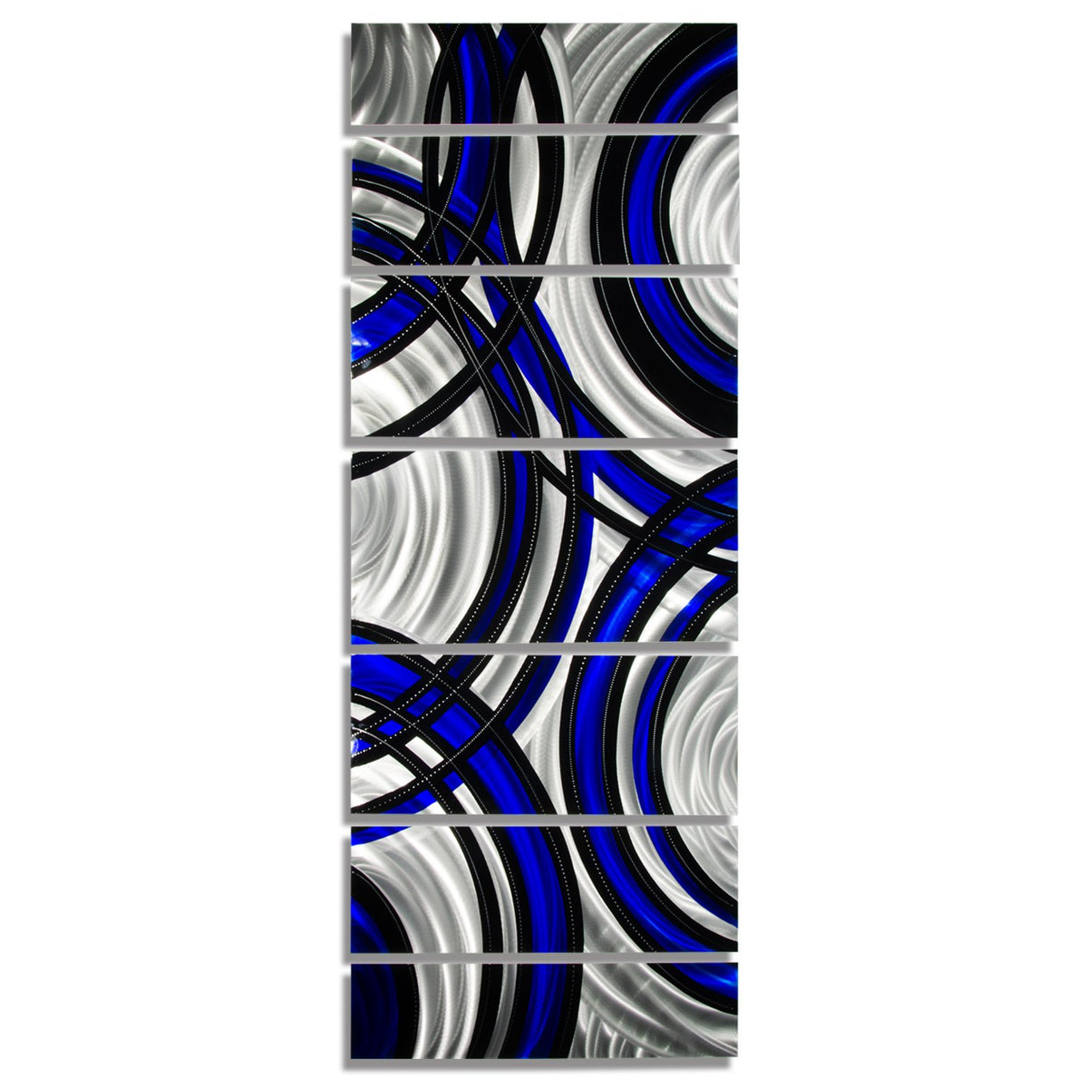 Silver Blue & Black Modern Metal Wall Art Panels by Jon Allen ...