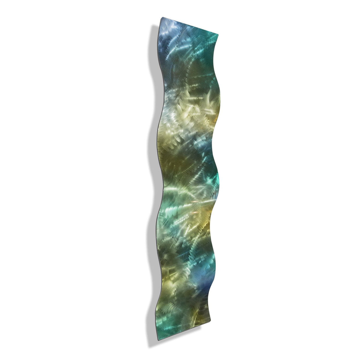 Aqua, Teal & Green Metal Wall Accent Sculpture by Jon Allen 46" x 1 ...