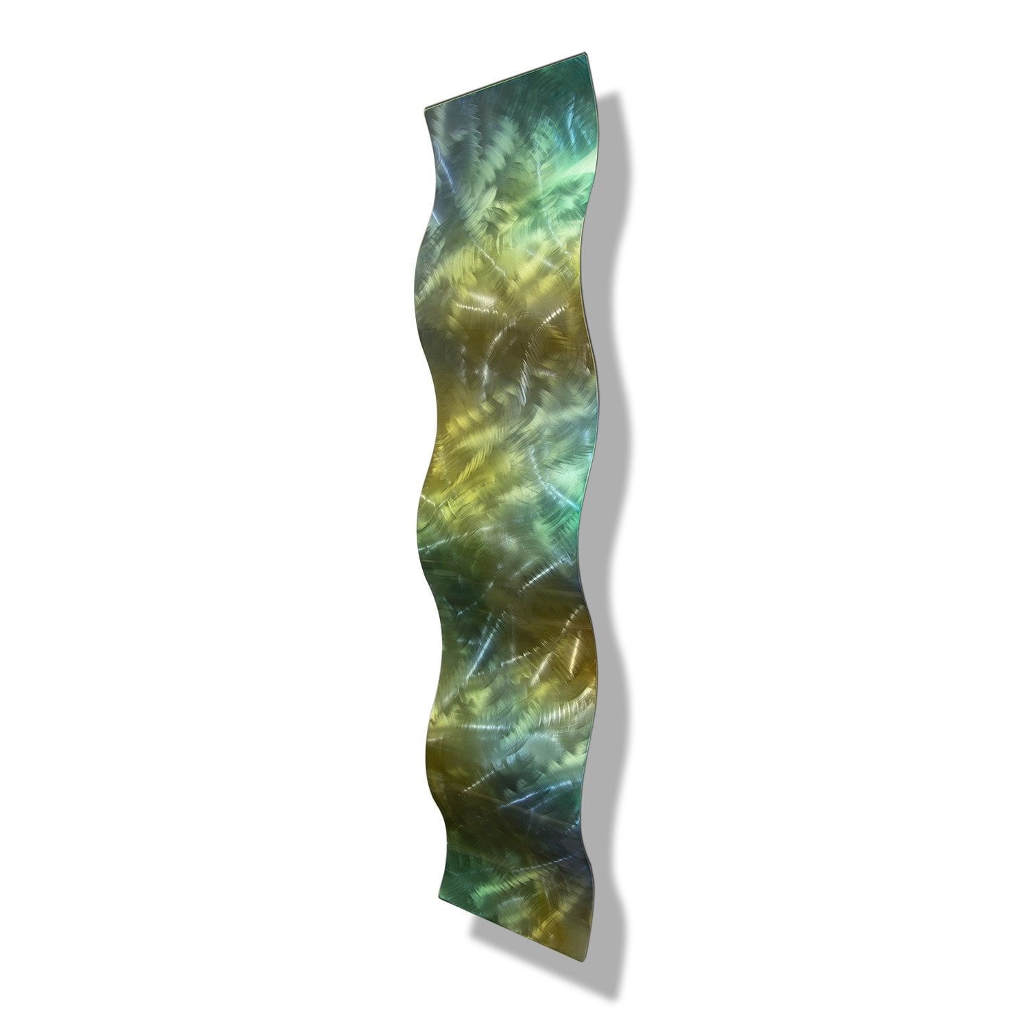 Aqua, Teal & Green Metal Wall Accent Sculpture by Jon Allen 46" x 1 ...