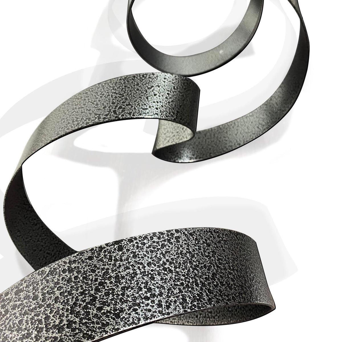 Black & Silver Modern Metal Wall Sculpture Accent Art 44" x 10 ...