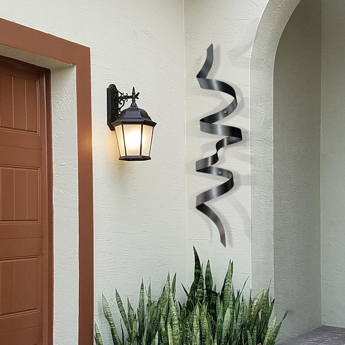 Black & Silver Modern Metal Wall Sculpture Accent Art 44" x 10 ...